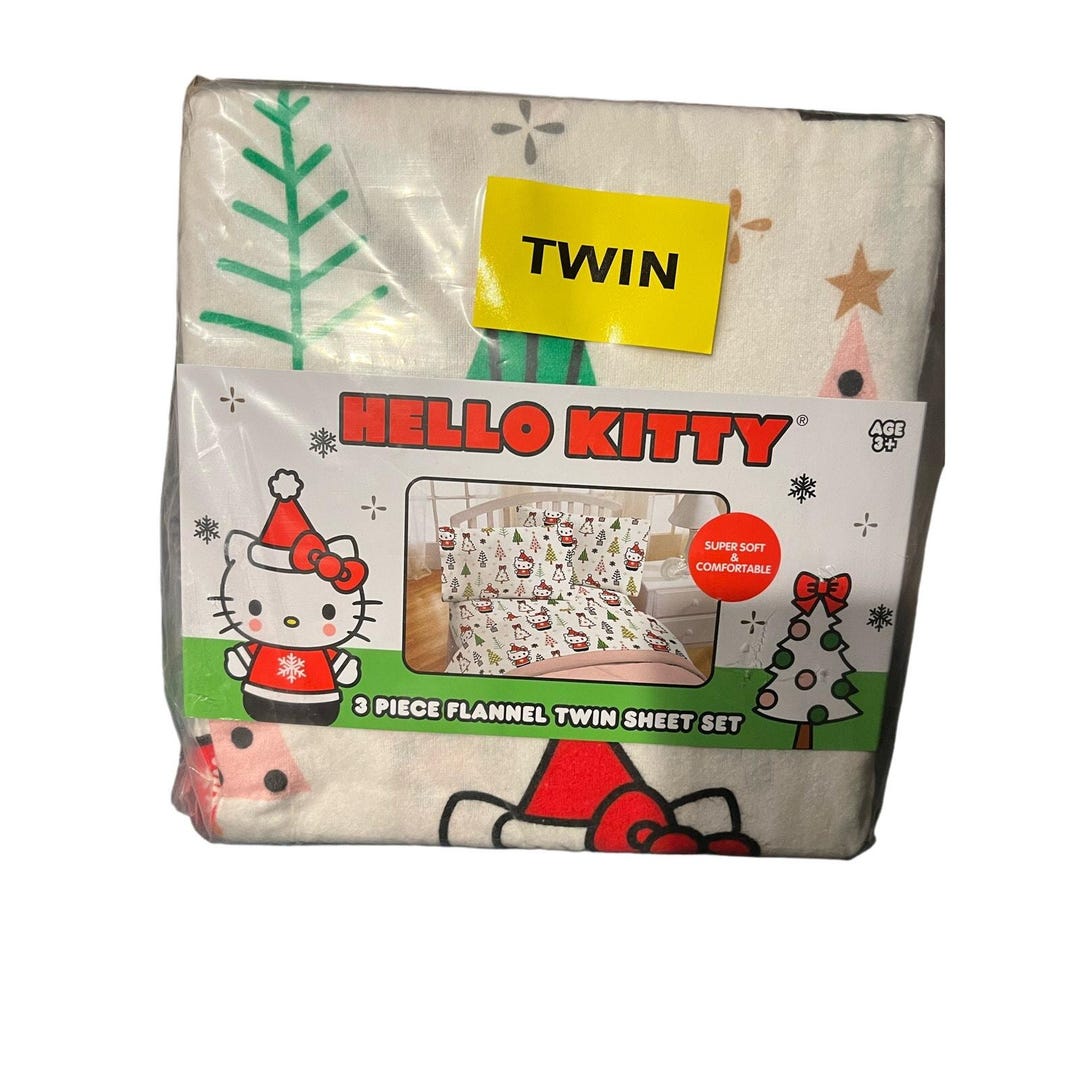 Hello Kitty 3 Piece Flannel Twin Sheet Set . - Etsy
