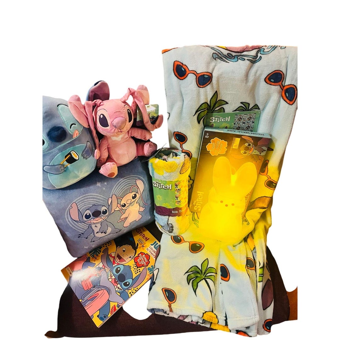 Stitch Bundle With Stitch and Angel Plush and Pillow 50 X 70 Throw Peep ...