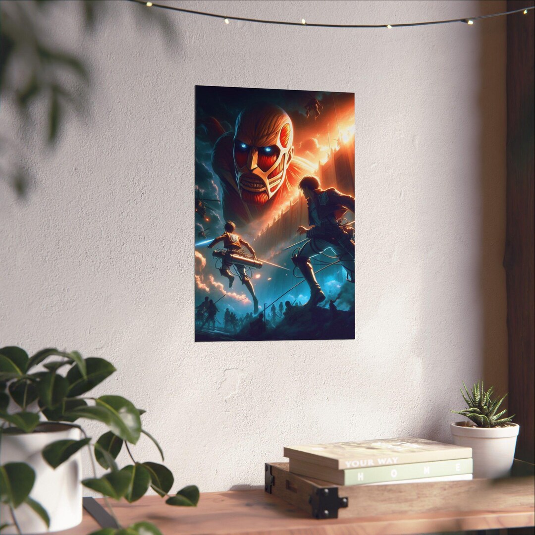 Attack on Titan Vertical Poster, Anime Art Print Matte Wall Art, Iconic ...