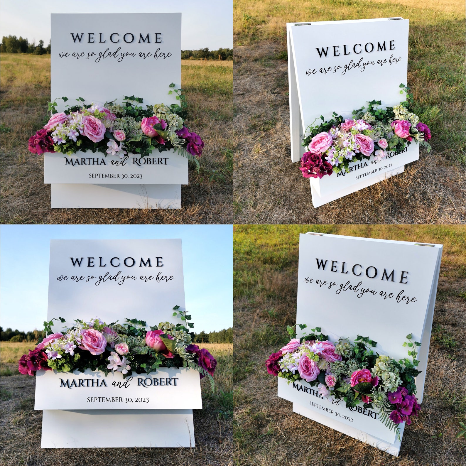Flower Box Welcome Sign Personalized A-frame Sign Floral - Etsy