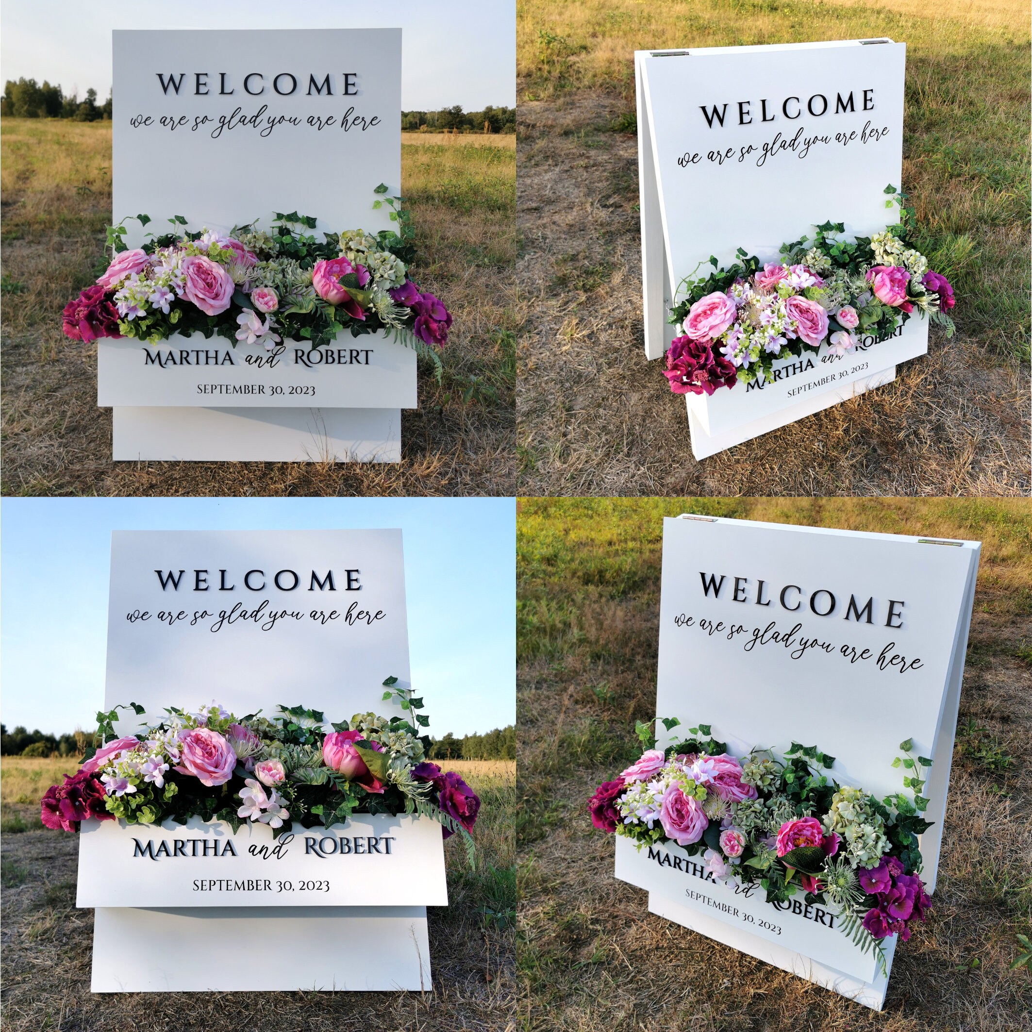 Flower Box Welcome Sign Personalized A-frame Sign Floral - Etsy