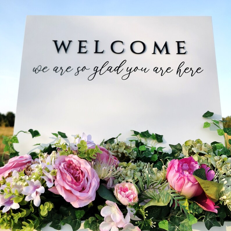 Flower Box Welcome Sign Personalized A-frame Sign Floral - Etsy