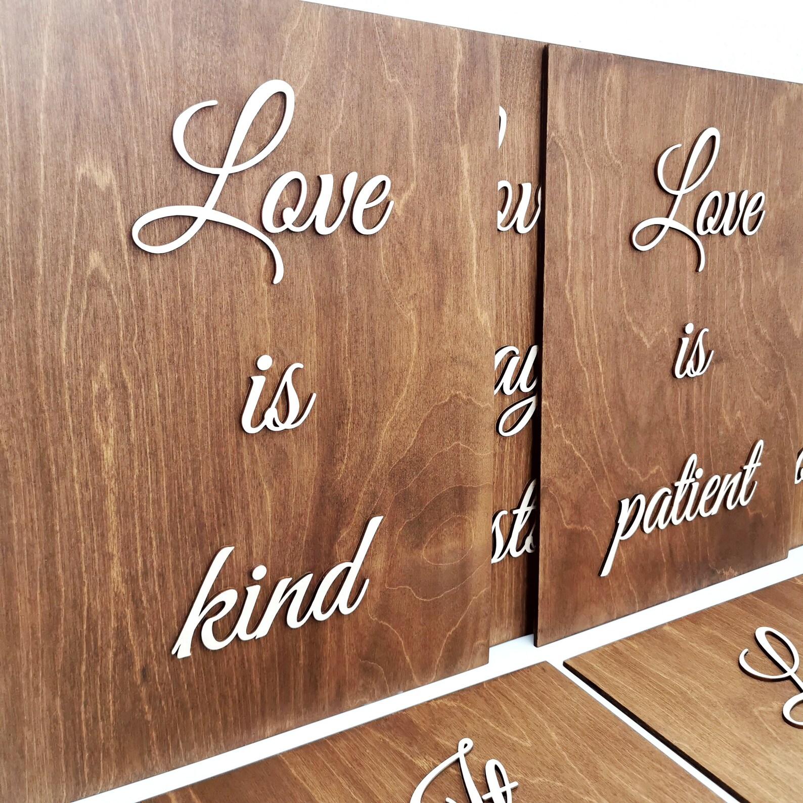 Wedding Aisle Signs, 1 Corinthians 13, Love is Patient, Rustic Wedding ...