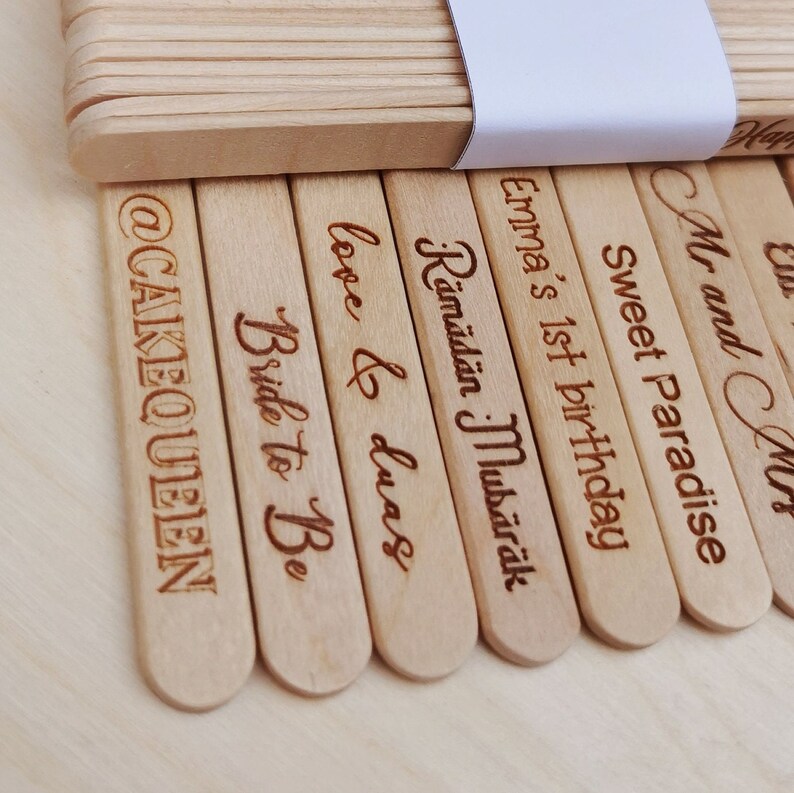 Customised Wooden Sticks Personalized With Logo Treat Box - Etsy