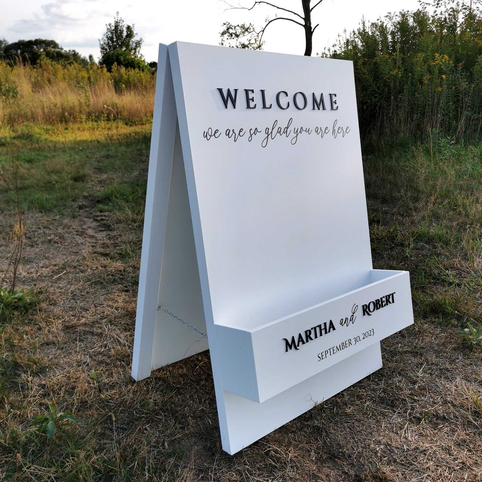 Flower Box Welcome Sign Personalized A-frame Sign Floral - Etsy