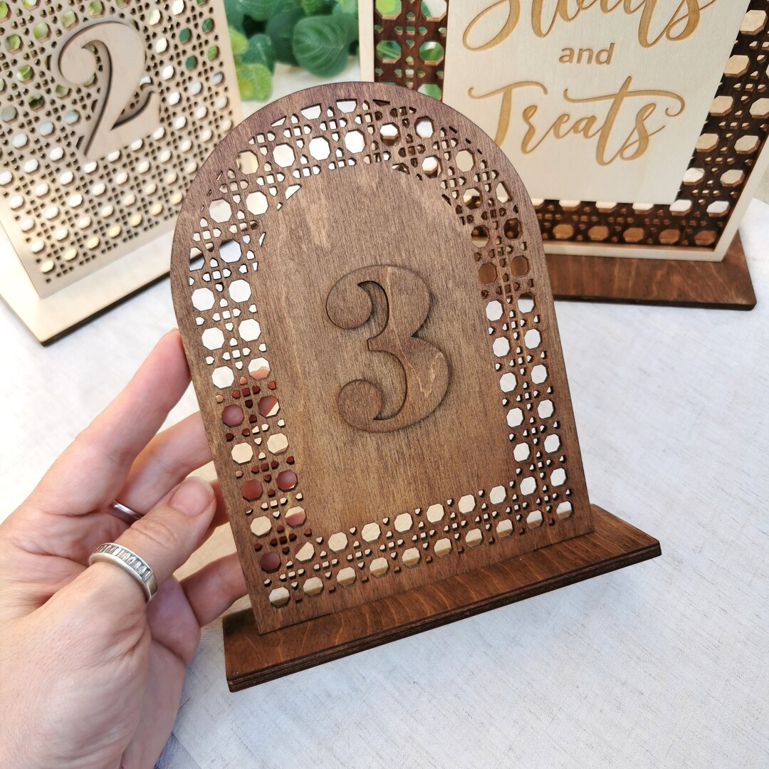Rattan Table Numbers, Boho Table Numbers, Wood Table Number, Wedding ...