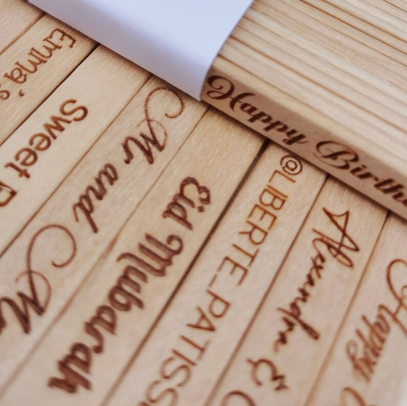 Customised Wooden Sticks Personalized With Logo Treat Box - Etsy