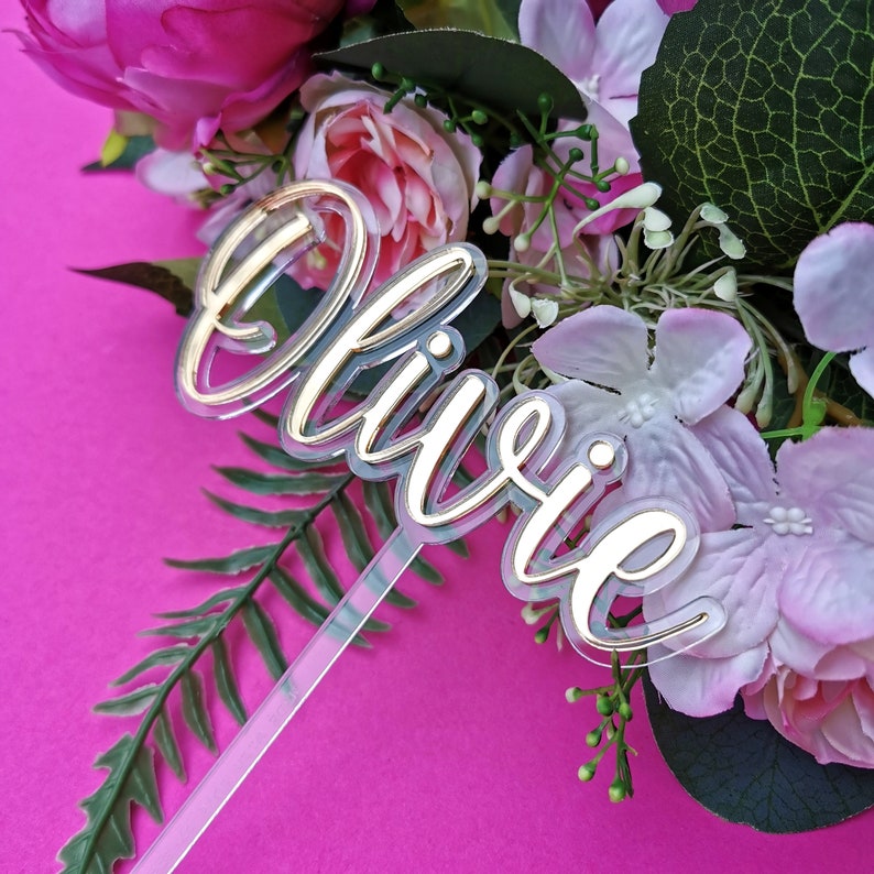 Custom Name Topper Single Word Double Layer Name Topper - Etsy