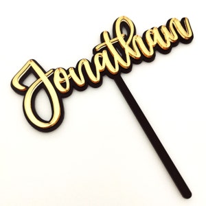 Custom Name Topper, Single Word Double Layer Name Topper, Personalised ...