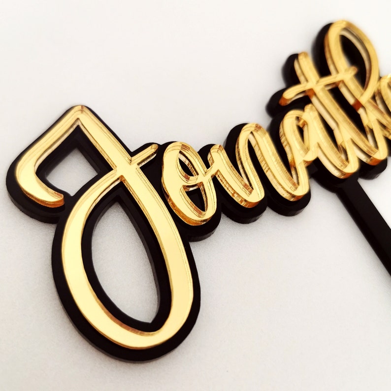 Custom Name Topper Single Word Double Layer Name Topper - Etsy