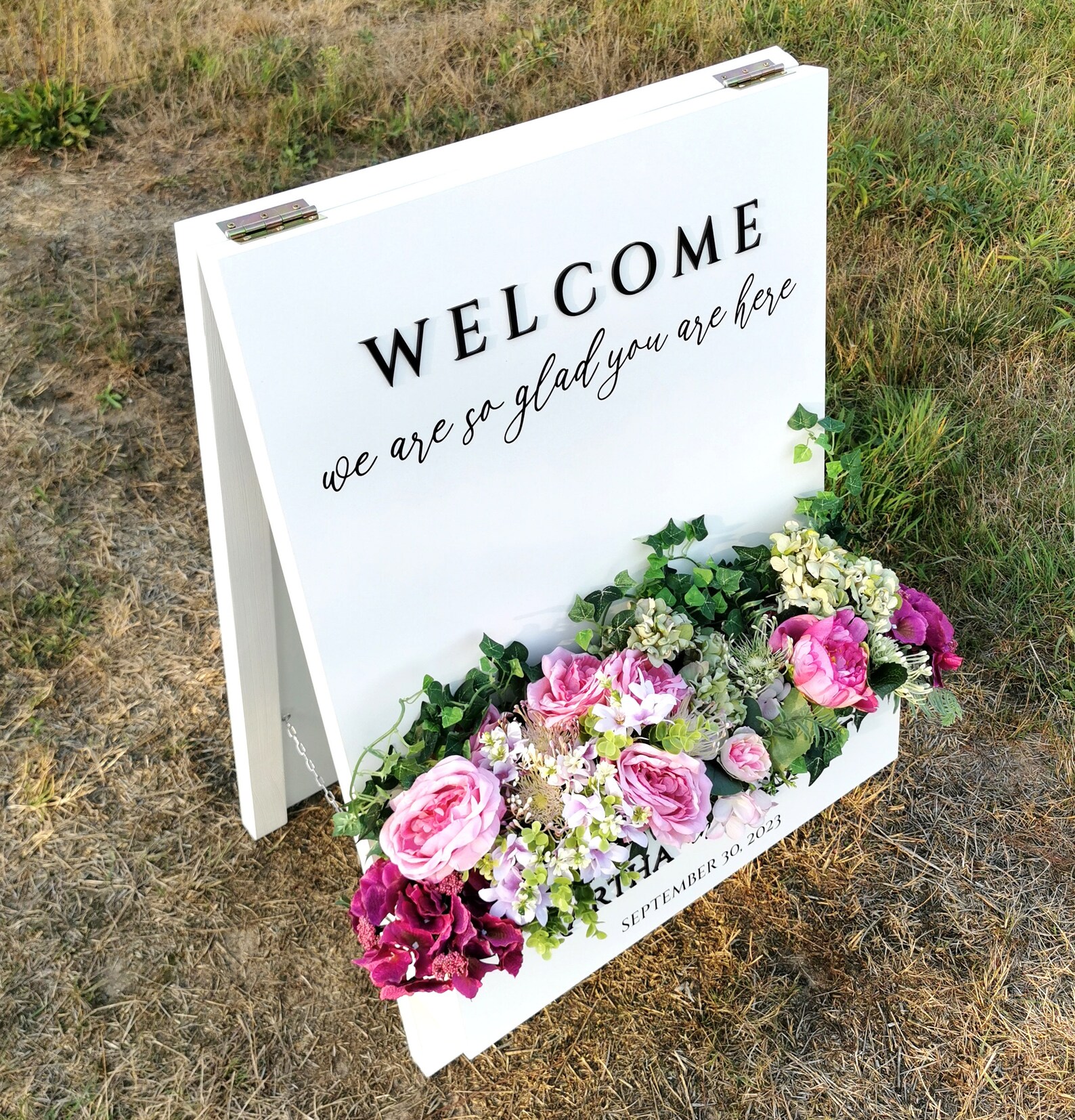 Flower Box Welcome Sign Personalized A-frame Sign Floral - Etsy