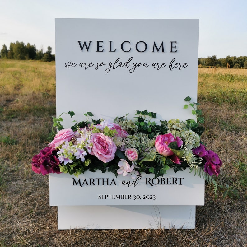 Flower Box Welcome Sign Personalized A-frame Sign Floral - Etsy
