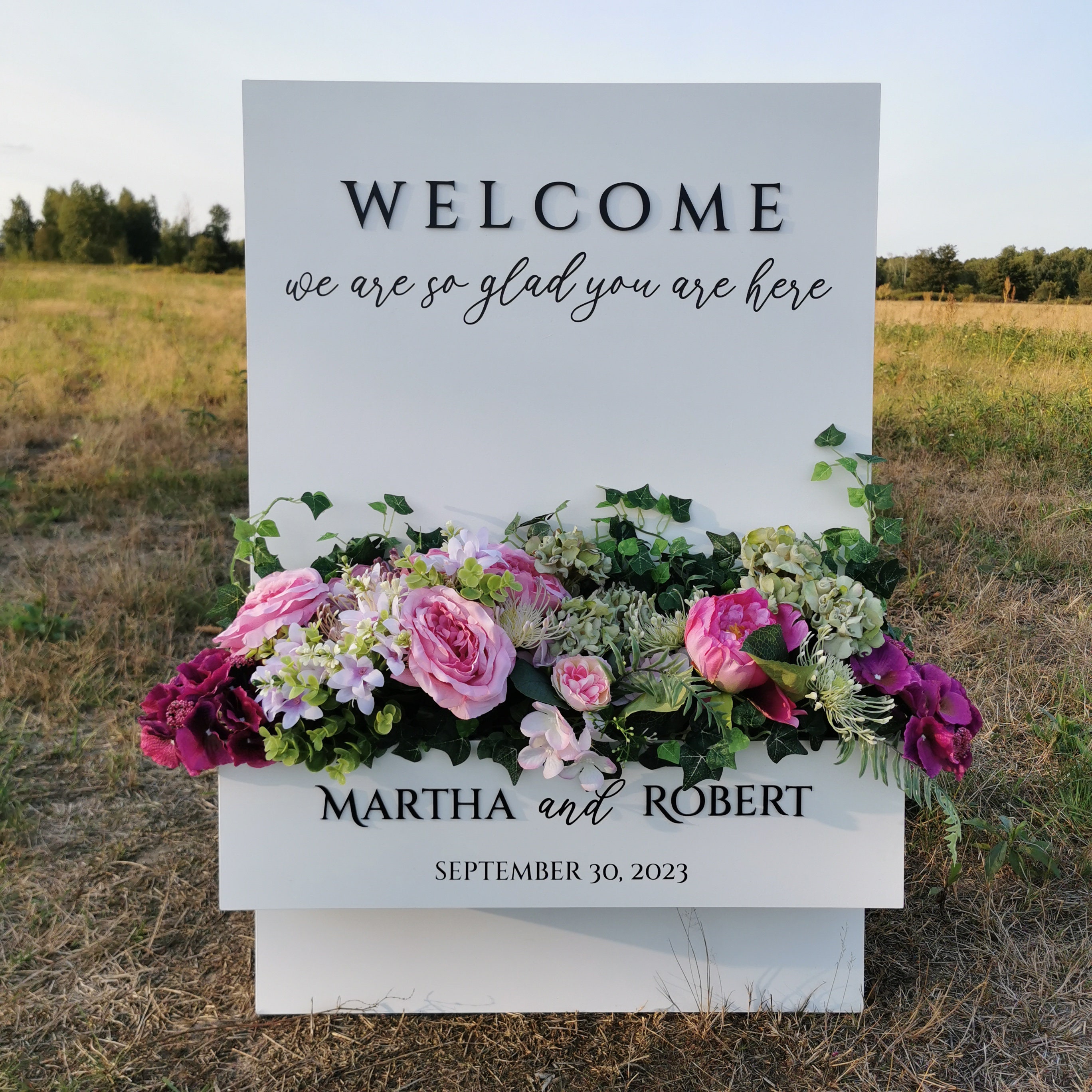 Flower Box Welcome Sign Personalized A-frame Sign Floral - Etsy