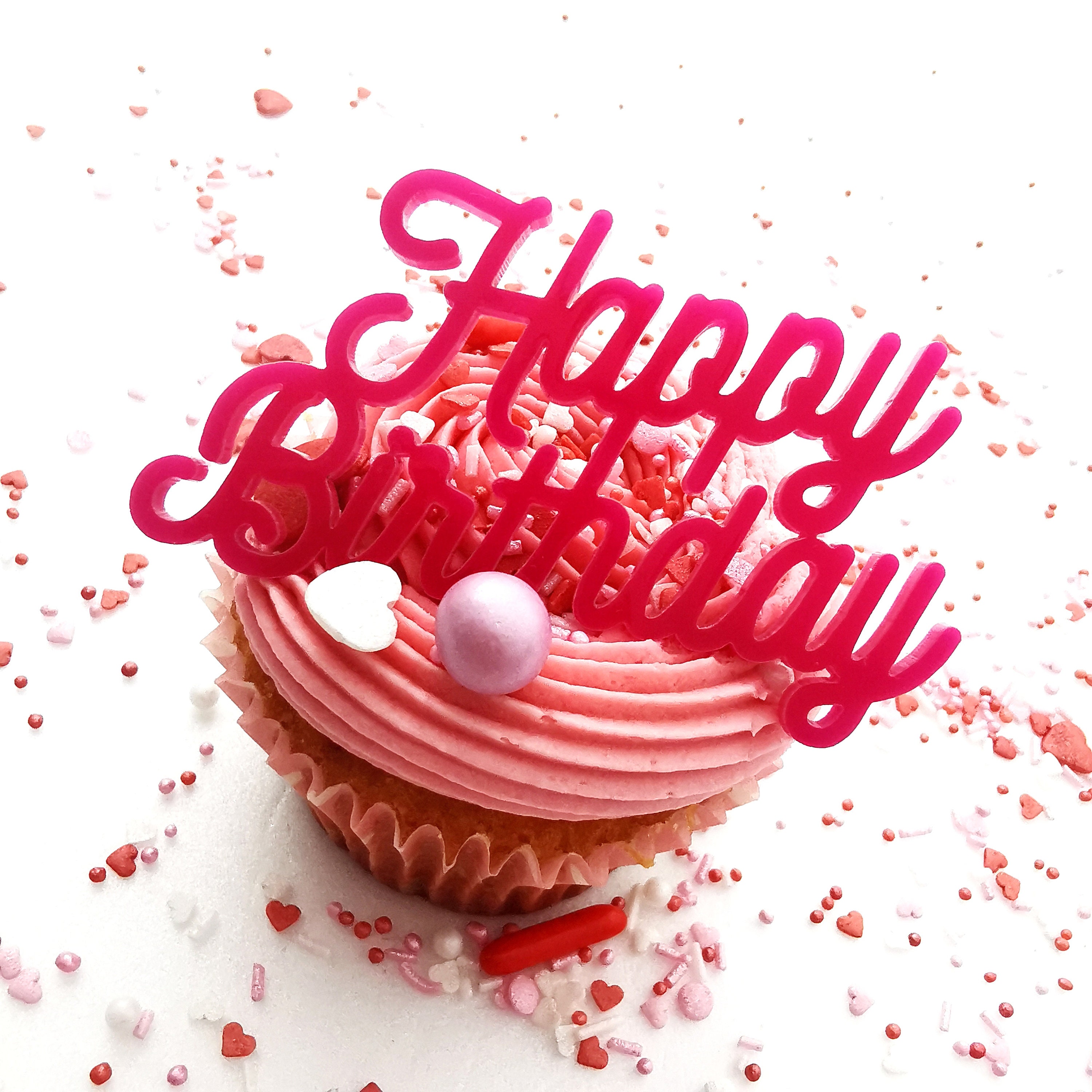 Happy Birthday Cupcake Topper Mini Number Cake Charm - Etsy