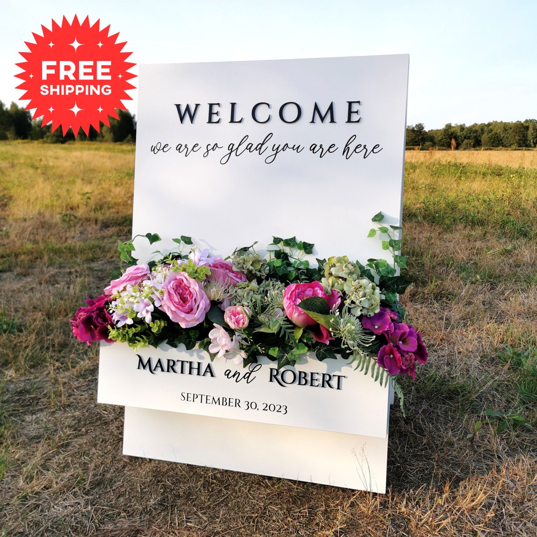 Flower Box Welcome Sign Personalized A-frame Sign Floral - Etsy