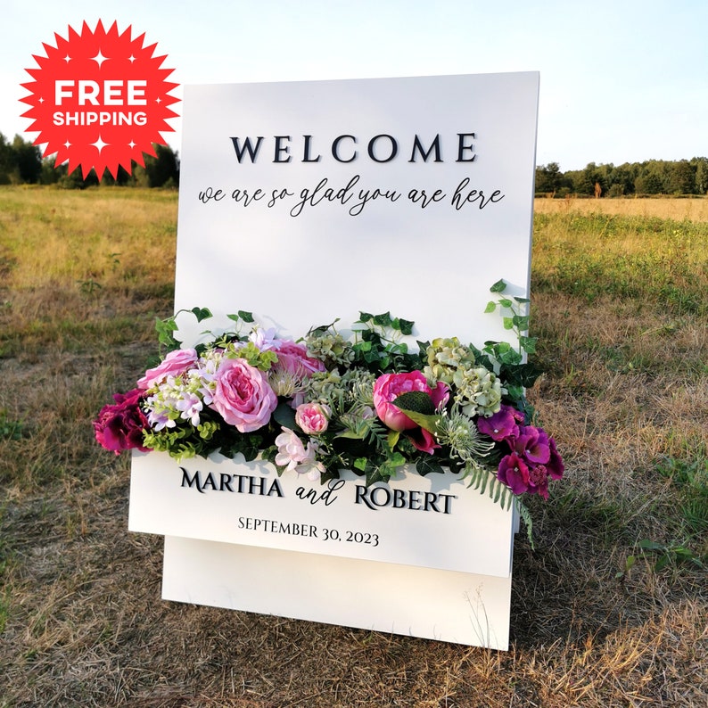 Flower Box Welcome Sign Personalized A-frame Sign Floral - Etsy