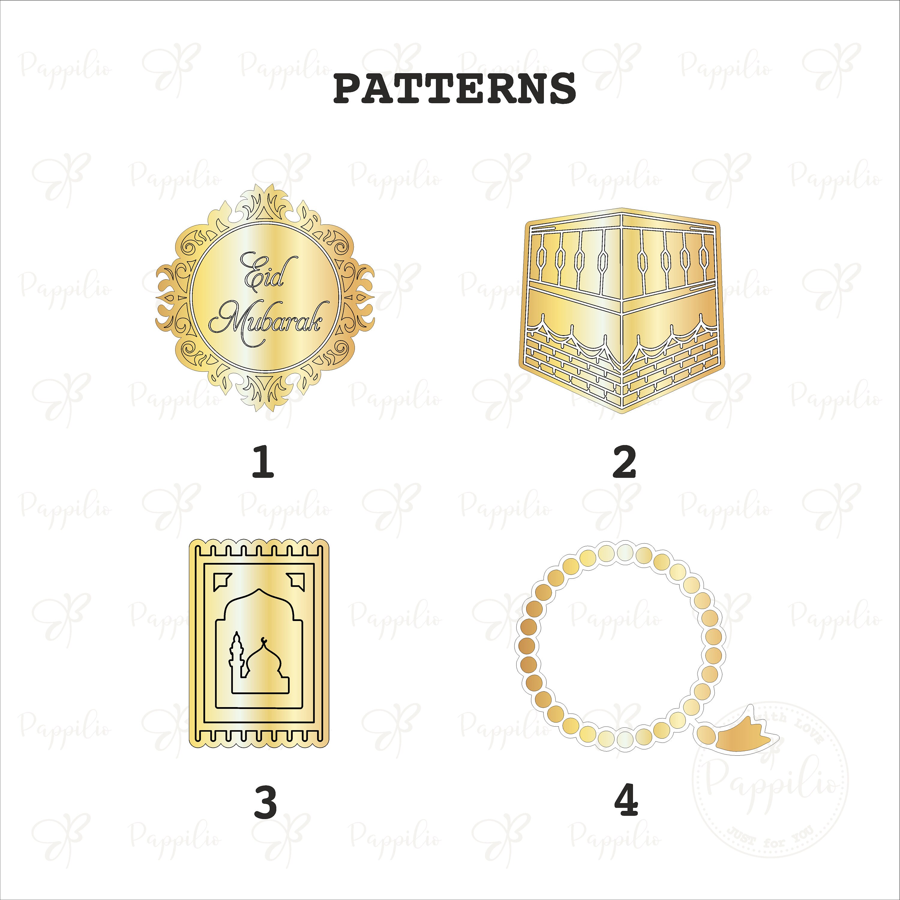 Eid Mubarak Cupcake Toppers, Muslim Holy Month, Kaaba, Prayer Rug ...