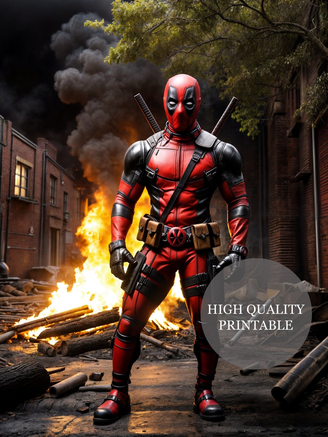Superhero Deadpool Digital Art: Perfect for T-shirts, Posters, Parties ...