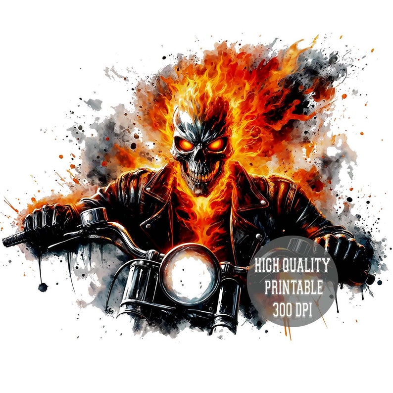 Watercolor Ghost Rider Clipart High-quality PNG & JPG Files for ...