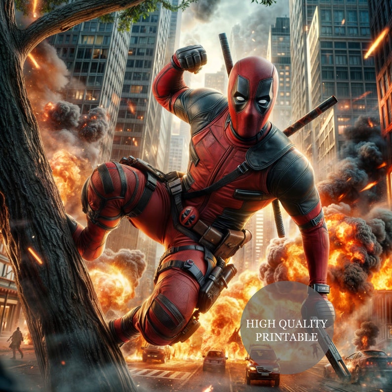 Superhero Deadpool Digital Art: Perfect for T-shirts, Posters, Parties ...