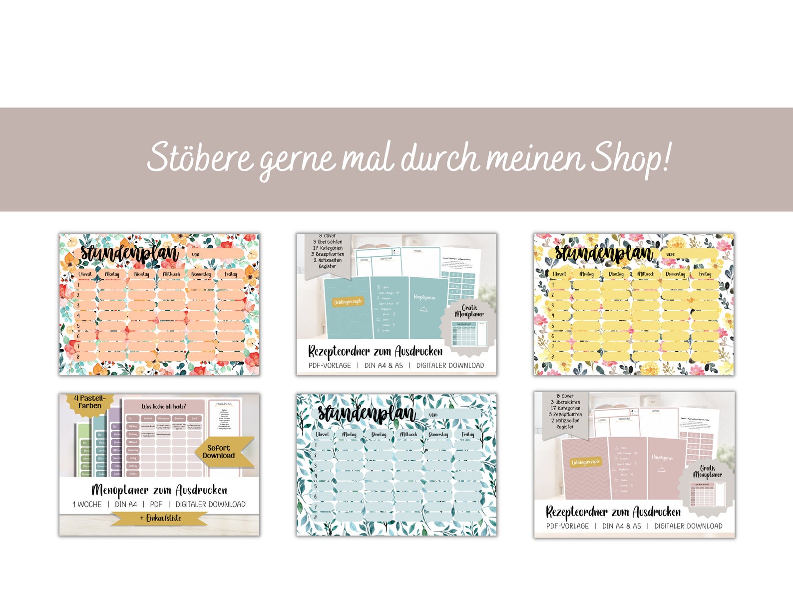 Timetable to Print A4 & A5 PDF as Digital Download German (Instant ...