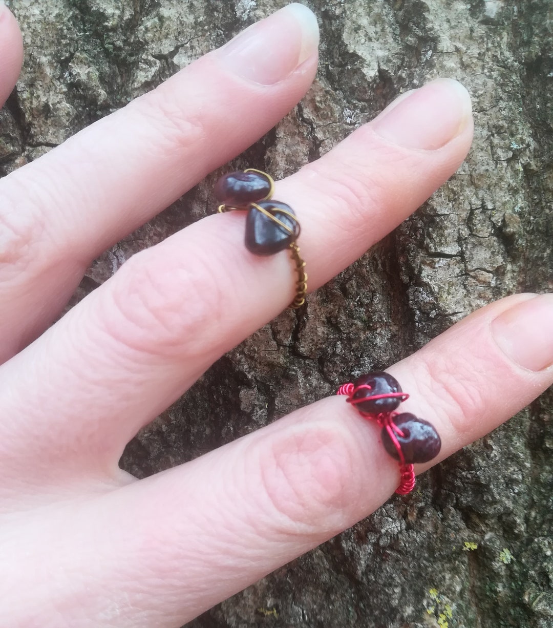 Mid-finger Garnet Healing Rings - Etsy