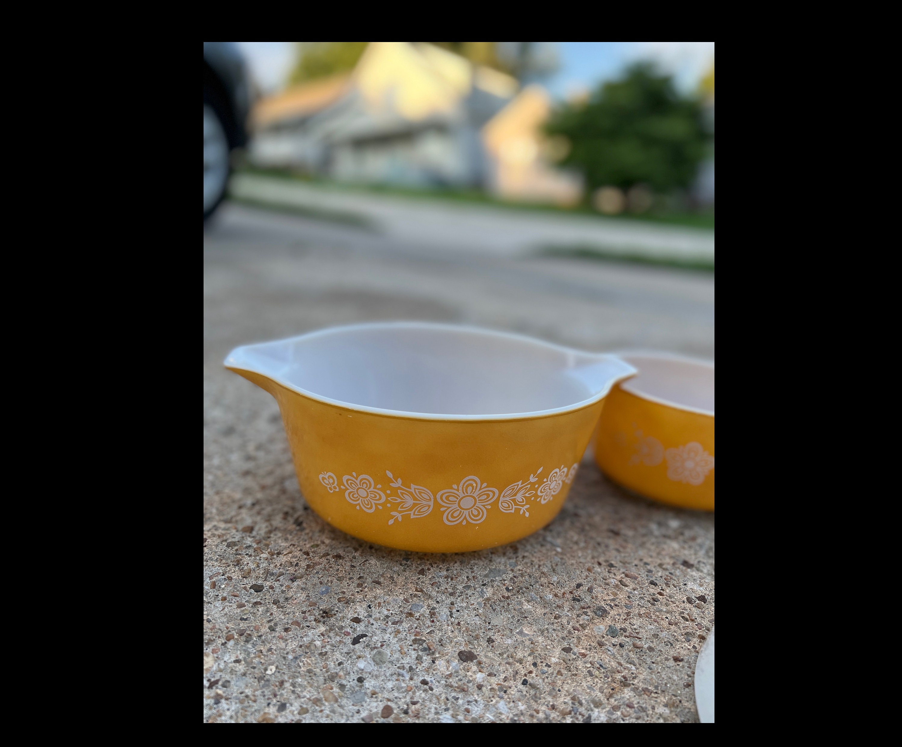 Vintage Pyrex Butterfly Gold Casserole Dishes Round With Lids / 6 Piece ...