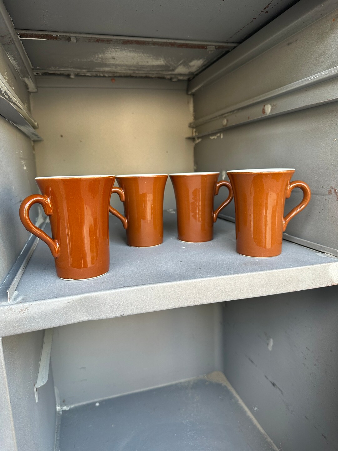 Vintage Hall Mugs / Restaurant Ware / Brown / Made in the USA / Set of ...