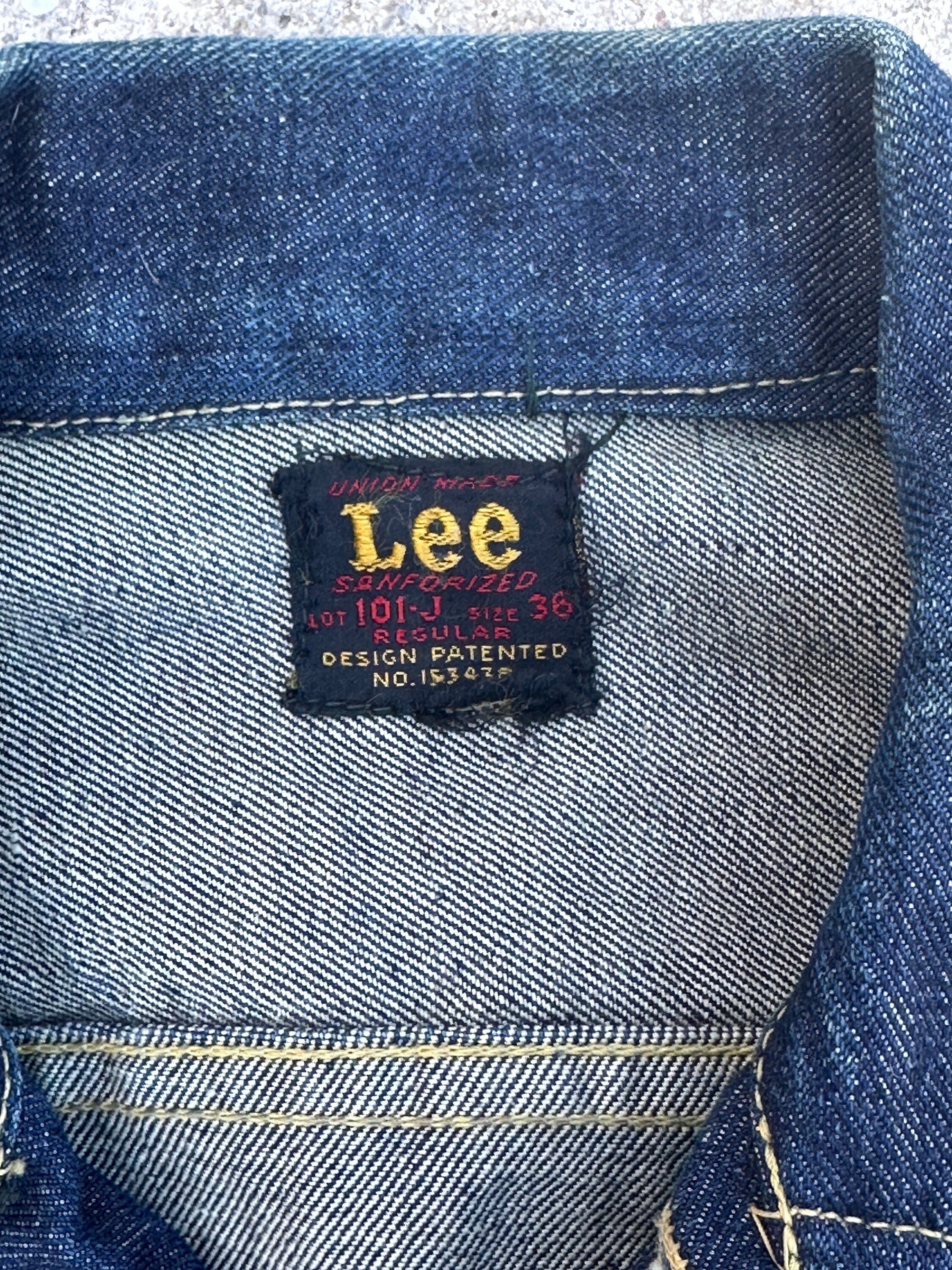 ULTRA RARE Vintage Lee Rider Denim Jacket 101-J / 1948-1953 / Rarest of ...
