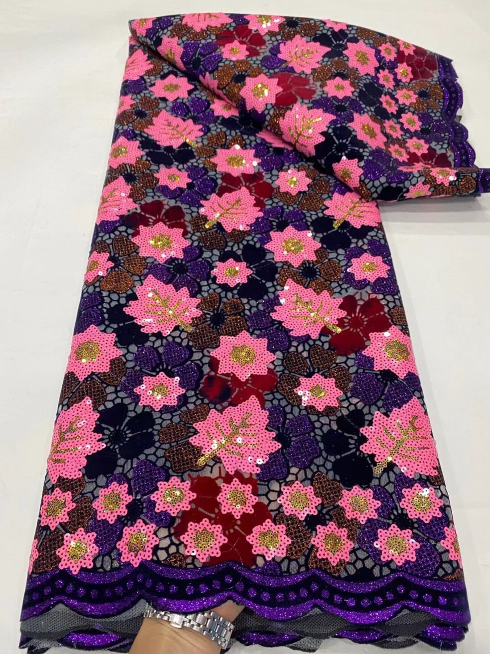 Beautiful Net and Sequins Lace - Etsy