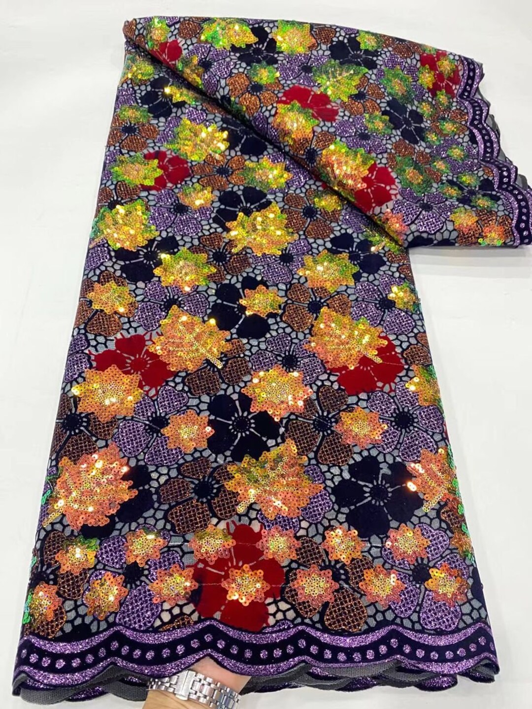 Beautiful Net and Sequins Lace - Etsy