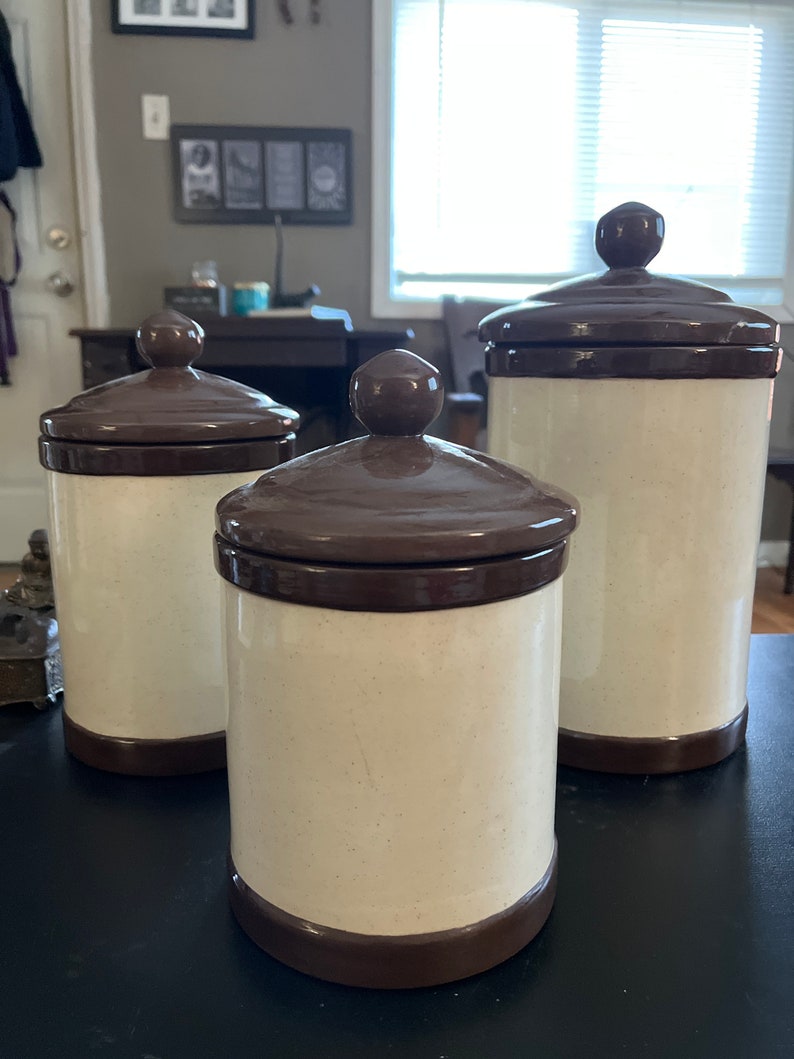 Vintage Ceramic Canister Set - Etsy