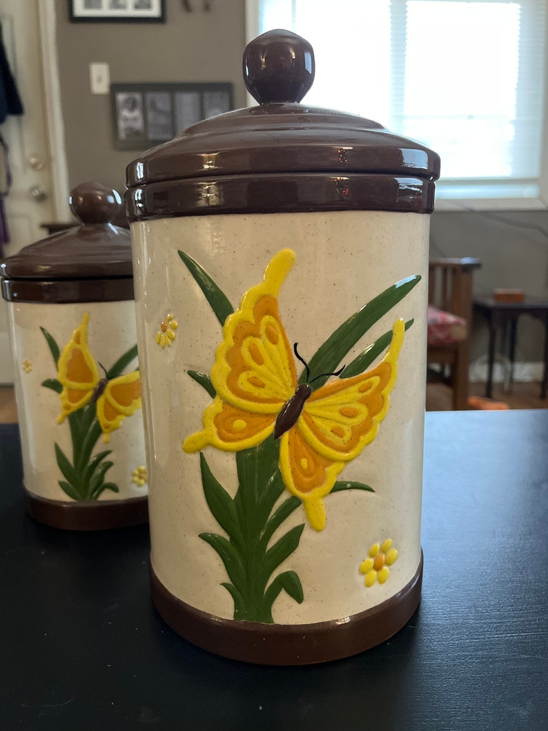 Vintage Ceramic Canister Set - Etsy