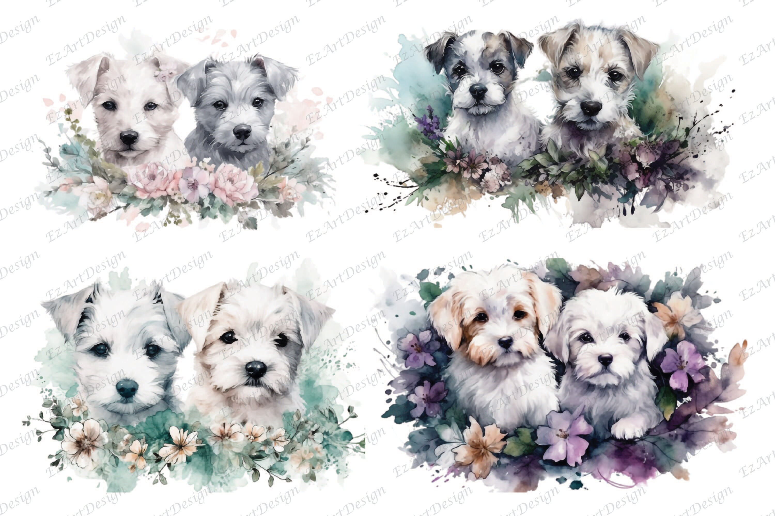 Watercolor Puppy,dog Clipart,watercolour Clip, High-quality PNG ...