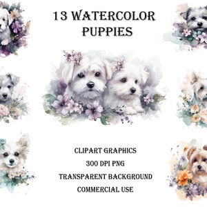 Watercolor Puppy,dog Clipart,watercolour Clip, High-quality PNG ...