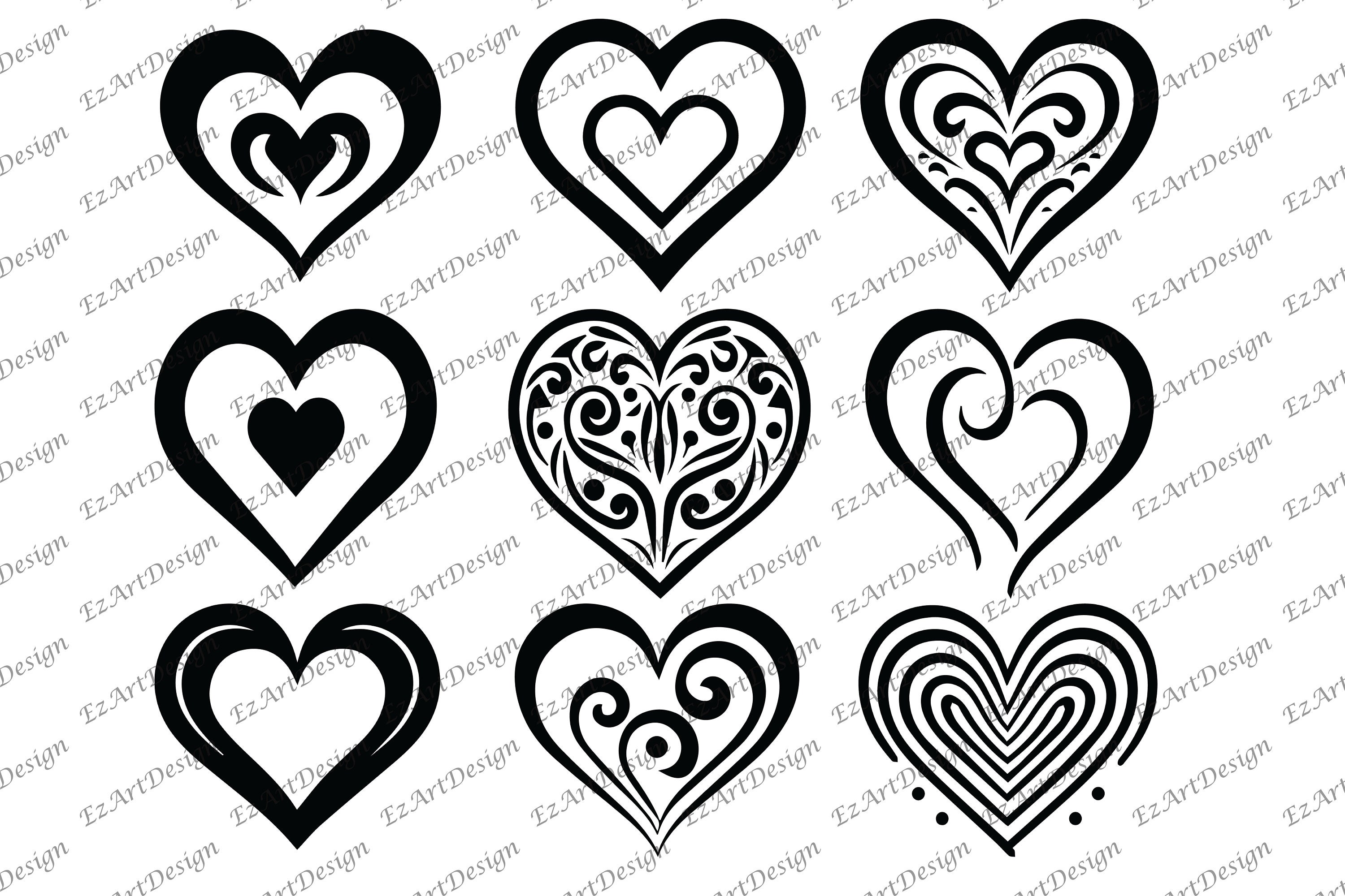 Heart Svg Bundle - Hearts Svg, Love Svg,valentine Days Svg,heart Cut ...