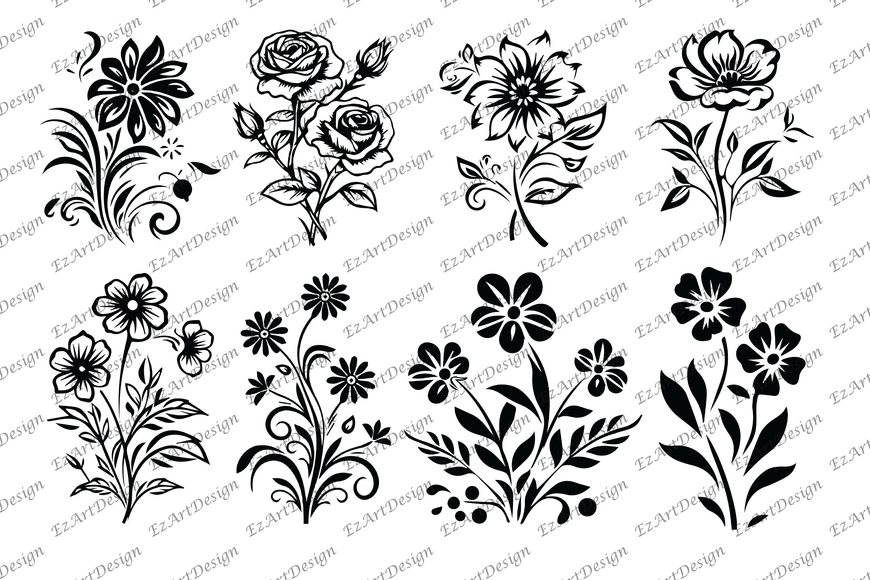 Floral Svg Bundle,wildflower Svg Bundle,wildflower Svg,flower Svg ...