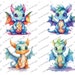 Baby Dragon Watercolor Clipart Set,cute Creatures,png Sublimation ...