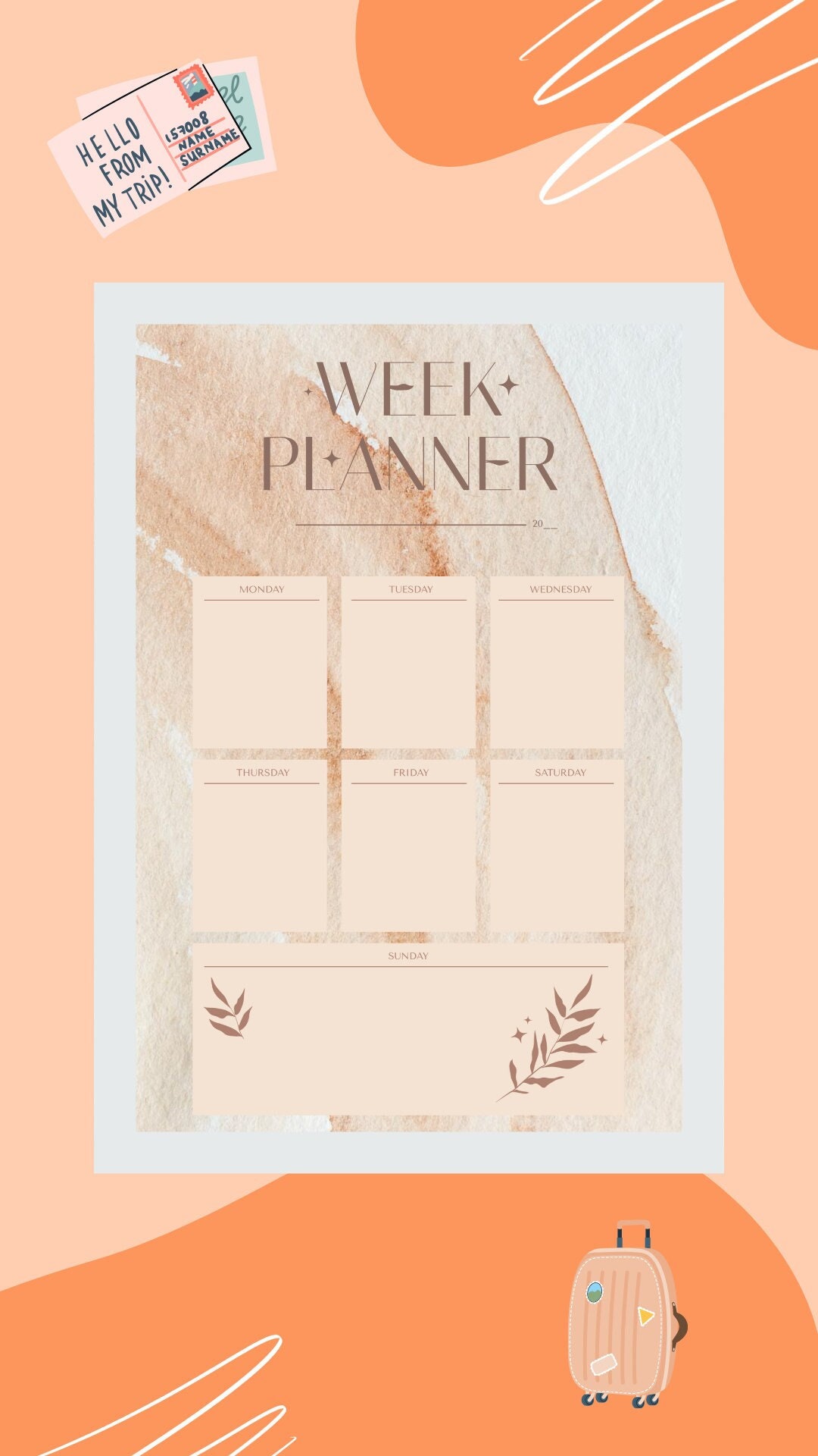 Weekly Planner Printable Weekly Planner Printable Planner - Etsy