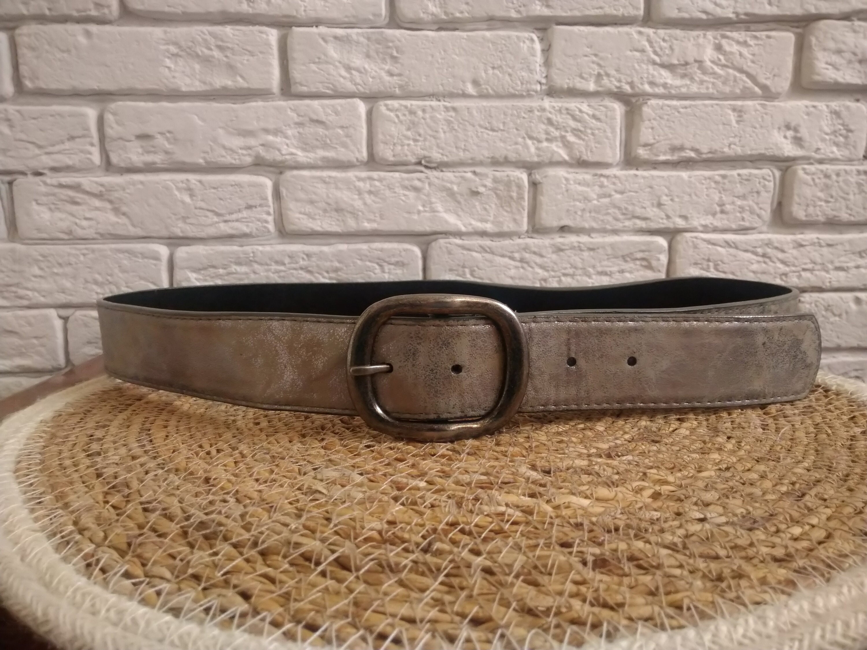 Vintage Silver Gray Mottled Leather Western Belt, Leather Belt, Vintage ...