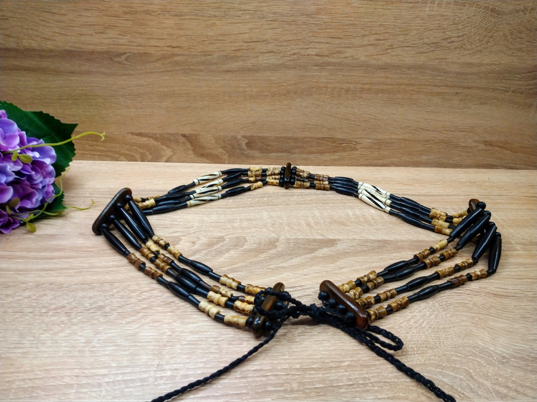 Vintage Native Style Beaded Belt, Four Strand Beaded Belt, - Etsy