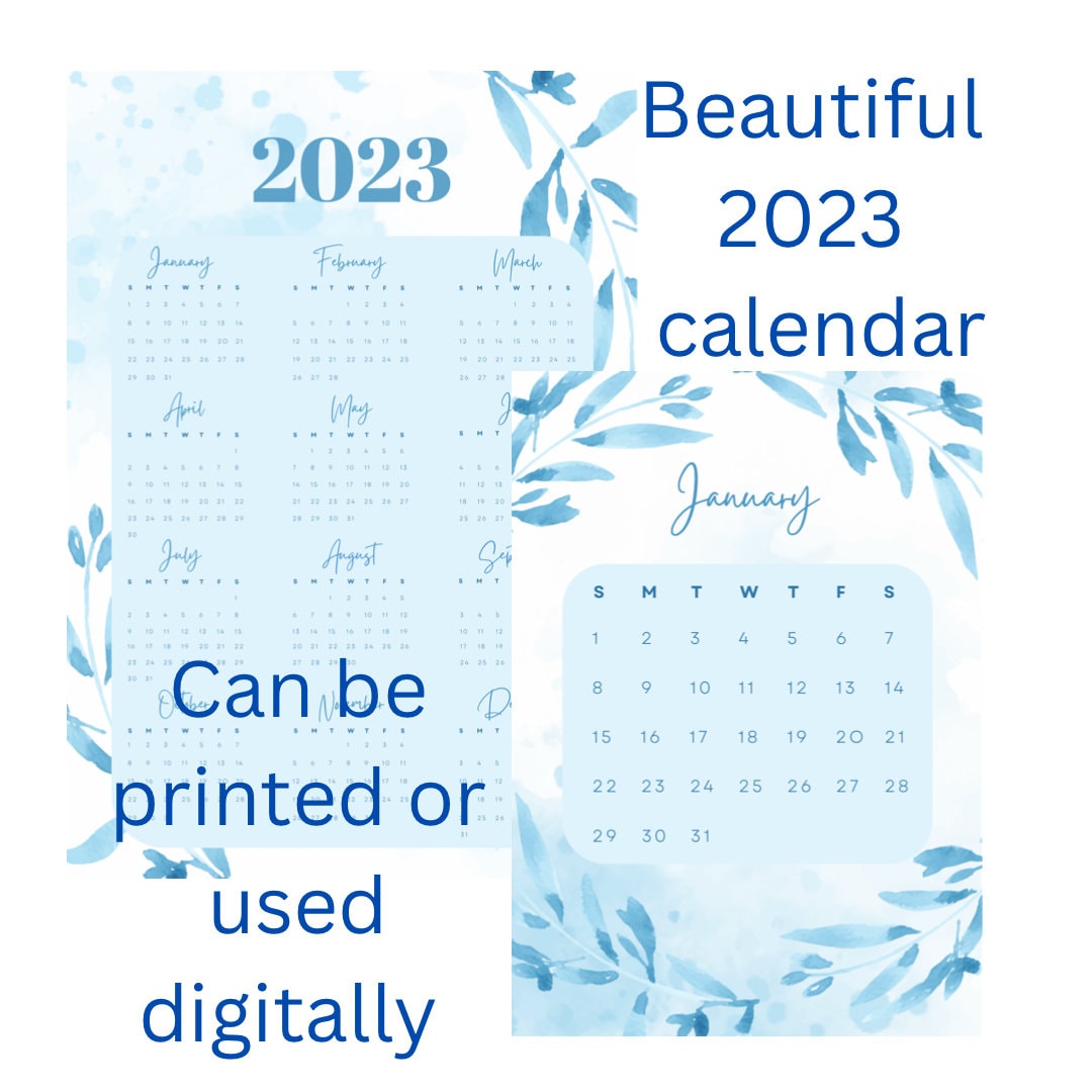 Beautiful Minimalist A4 2023 Calendar. Digital Print Out - Etsy