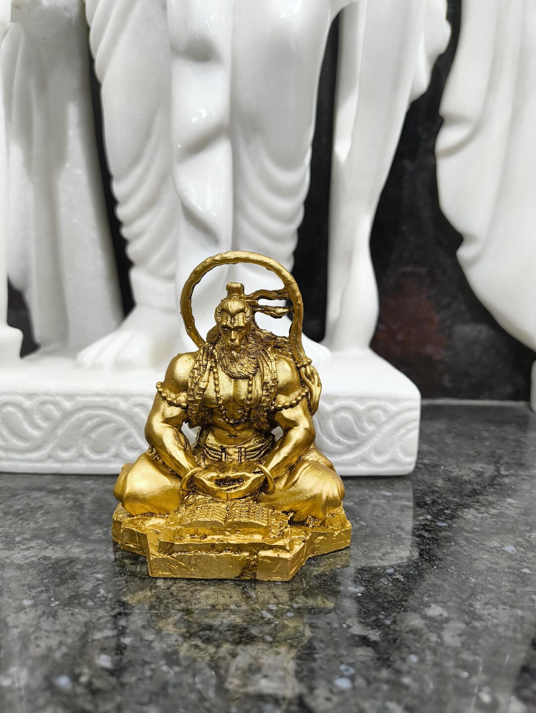 Mini Hanuman Idol | Meditating Bajrangbali Statue | Hindu God Figurine ...