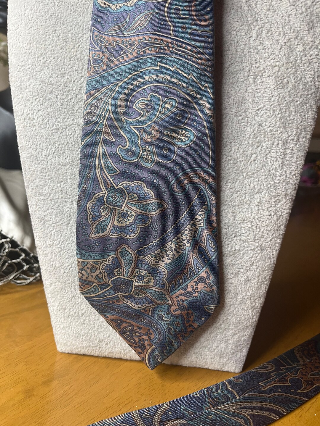 Vintage Blue With an Oriental Pattern Silk Signed Pierre Cardin Necktie ...