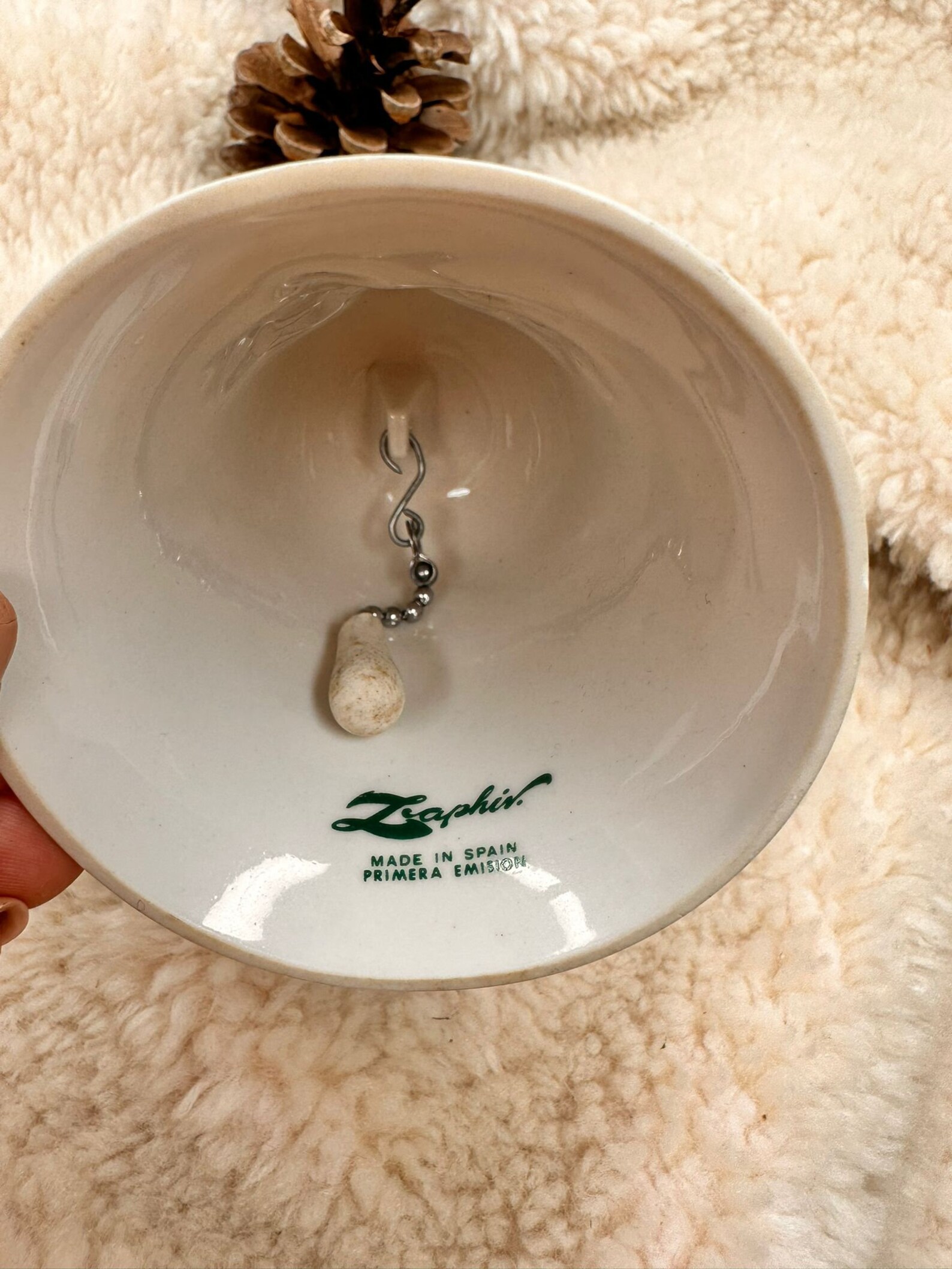 Signed Zaphir Made in Spain First Edition White Porcelain Bell With ...