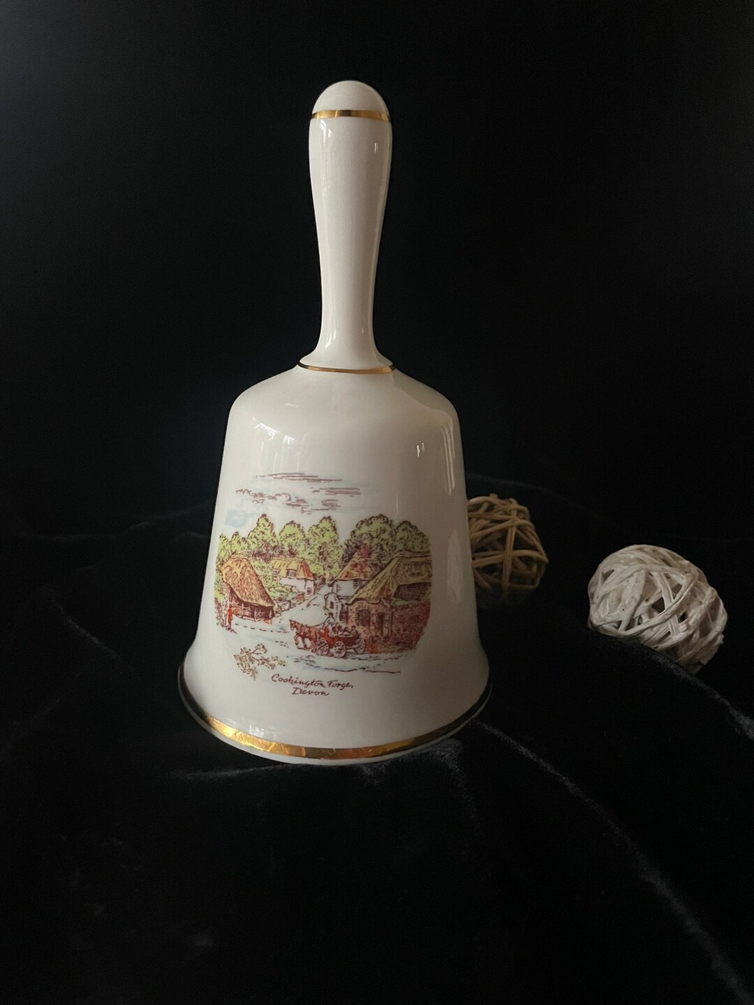 English Fine Bone China Quite Large Bell With Painted Scenery of ...