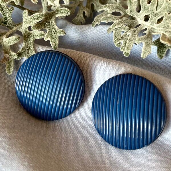 Large Blue Clip on Earrings - Etsy UK