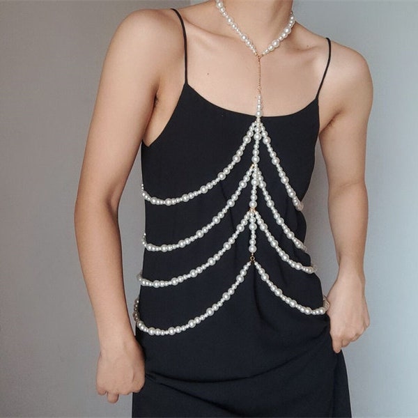 Pearl Body Chain - Etsy