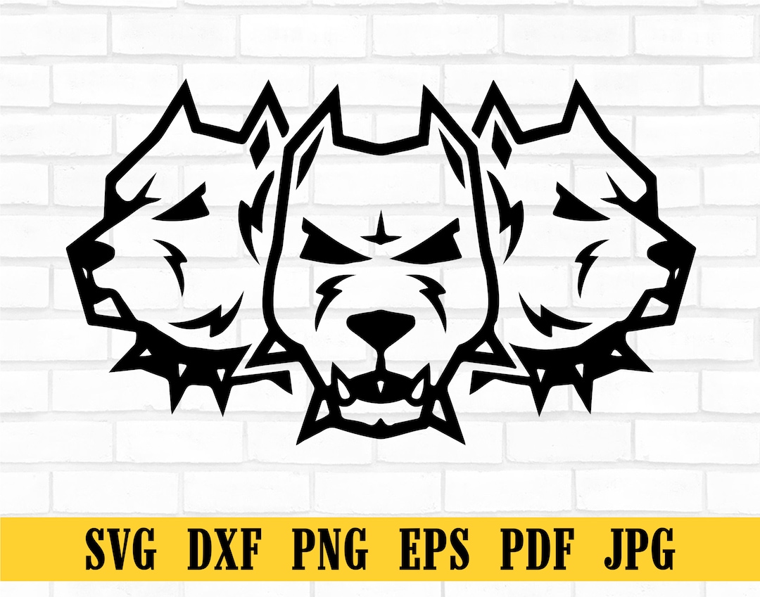 Three Heads Pitbull Svg Cerberus SVG Mythical Creature SVG - Etsy