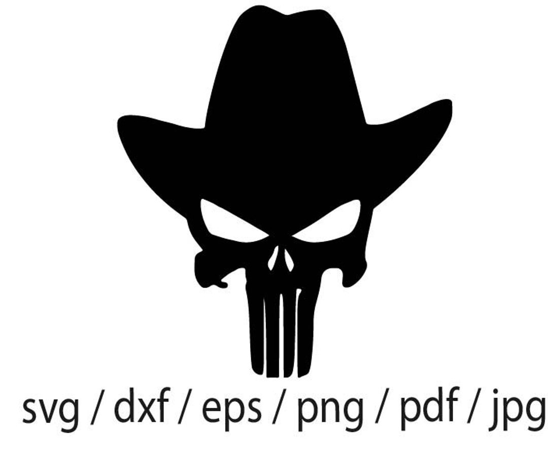 Buy Cowboy Punisher Punisher SVG DXF PNG File Cut File for Cricut ...